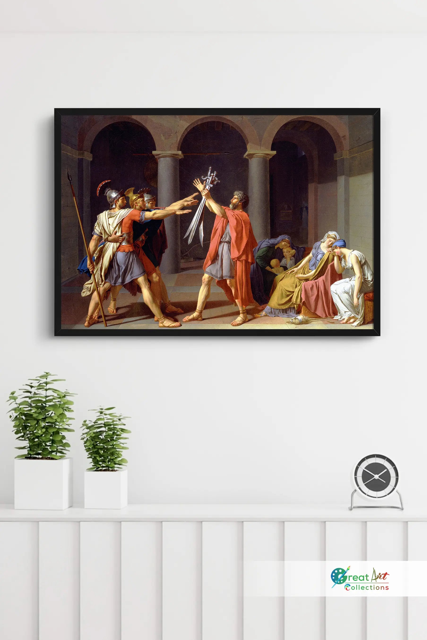 The Oath of the Horatii art by Jacques-Louis David Framed Canvas Print ...